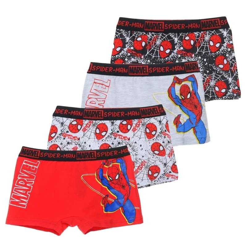 Set of 4 Spider-Man Marvel Cotton Boxers for Boys